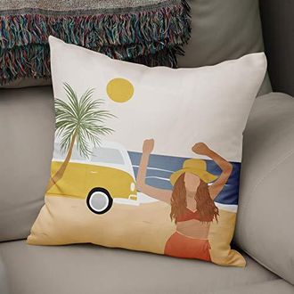 Bonamaison Le Jardin du Lin Kissen Zierkissenbezug Kissenbezug, Weich Bequem, Für Zuhause Autos Büro Sofa Wohnzimmer Couch Schlafzimmer Dekor, 43x43 Cm - Entworf