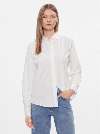 Tommy Hilfiger Hemd Essential WW0WW40543 Wei&szlig; Regular Fit