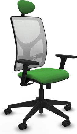 Piqueras y Crespo B&uuml;rostuhl mit Lendenwirbelst&uuml;tze, mit 3D-Armlehnen und festem Kopfteil, ausgestattet mit 3 Positionen und Schneideschaum, mit Rollen von 65 mm, Nylon,