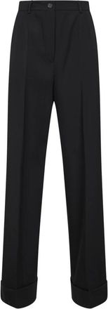 Dolce & Gabbana Femme, Pantalons, Noir, Taille: 38 FR Pantalon en Gabardine de Laine