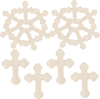 NUOBESTY 20 Stück Teiliges Natürliche Holz dekotags in Kreuzform Leichte DIY Holzanhänger für Geburtstagsfeiern und Familienbasteln Nachhaltige Rustikale Wandd