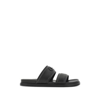 Ferragamo Sandali Flat 2 Fasce - - Shoes - Herren - Schwarzk - 40 EU