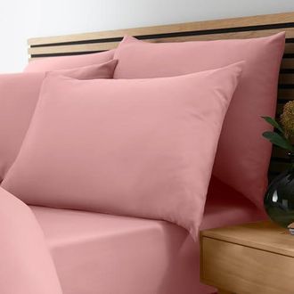 Catherine Lansfield So Soft Bügelfreies Spannbettlaken für Super-Kingsize-Betten, Korallenrot