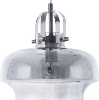 Beliani Hängelampe im industriellen Stil rauchiges Glas grau transparent Wiltz