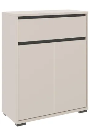 Xora Schuhschrank, Anthrazit, Kaschmir, Holzwerkstoff, 3 F&auml;cher, 1 Schublade(n) Schubladen, 80x108.8x38 cm, Garderobe, Schuhaufbewahrung, Schuhschr&auml;nke