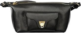 Coccinelle Sac banane en cuir avec poche &agrave; rabat - Femme - Sacs - Noir - Taille: ONE Size