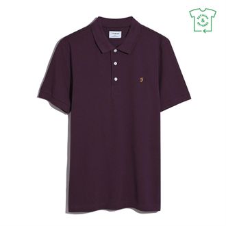 Farah Poloshirt f&uuml;r Herren, Baumwolle, kurz&auml;rmlig (Burgunderrot)