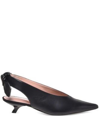 Alberta Ferretti Pointed Toe Slingback Pumps With Bow Detail - Gr. 38 (EU) - in Schwarz