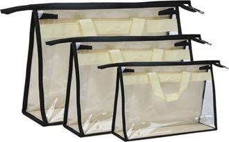 Garneck 3 pi&egrave;ces Lot Rangement Transparent pour Sacs &agrave; Main PVC avec Fond Rigide Anti-poussi&egrave;re Pliable et Organisation Pratique