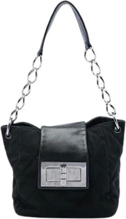 Chanel Sac bandouli&egrave;re matelass&eacute; en nylon Pre-owned - Femme - Pre-owned - Noir - Taille: ONE Size