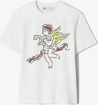 Tory Burch Damen Printed Cotton T-Shirt