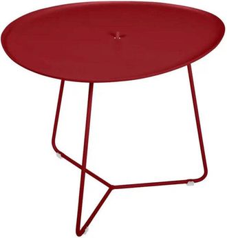 Fermob [NEUWERTIG] B-Ware Fermob Beistelltisch Couchtisch Cocotte Tisch Rund Stahl Rot Platte Abnehmbar