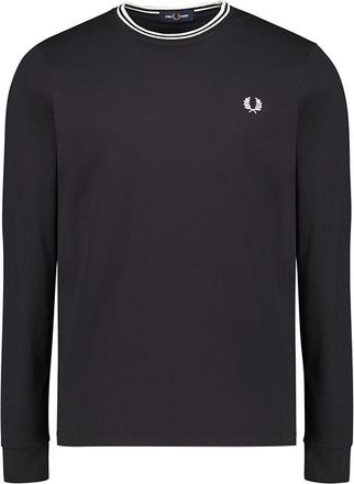 Fred Perry Herren Longsleeve grau Baumwolle