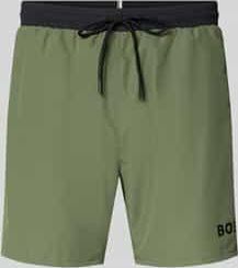 HUGO BOSS Badeshorts mit Kontrast-Logo Modell STARFISH