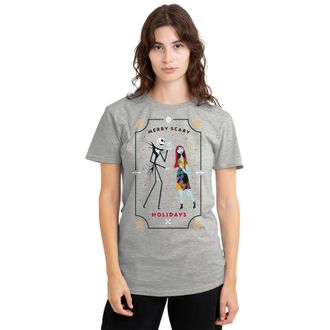 The Nightmare Before Christmas Disney Womens The Nightmare Before Christmas Scary Holidays Jack and Sally Ladies, Athletic Heather T-Shirt, XXL
