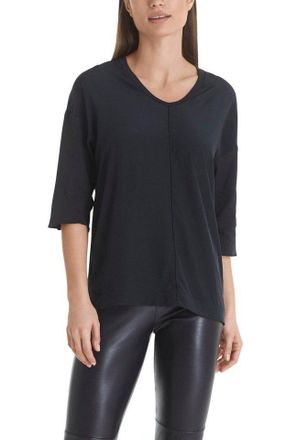 Marc Cain Langarmbluse Collection Essential Premium Damenmode Blusenshirt aus Material-Mix