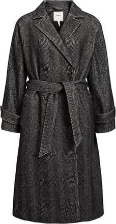 Object Objkeily L/S Coat Noos Manteau, M&eacute;lange de Gris Moyen/Motif : Chevrons Noirs, 38 Femmes