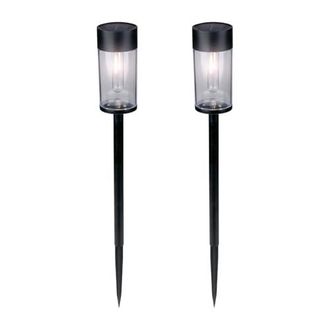 Grundig Grundig Solarleuchte f&uuml;r den Au&szlig;enbereich, 2 St&uuml;ck - Solarleuchte f&uuml;r den Garten mit Erdspie&szlig; - warmwei&szlig;es Filament - wasserdicht IP44 - Akkulaufzeit 