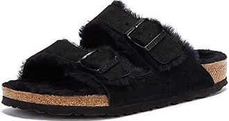 Birkenstock Arizona Sheepskin VL 752661, Sandales Femme - Noir (Black/Black), 39 EU