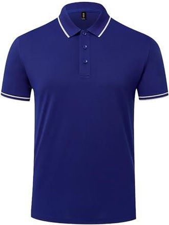 Generic Lot de t-shirts pour homme - Col rond d&eacute;contract&eacute; &agrave; manches courtes solide uni muscle coupe r&eacute;guli&egrave;re T-shirt en coton respirant, bleu, 4XL