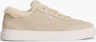 Tommy Hilfiger Baskets en cuir doubl&eacute;es chaudes &agrave; semelle cupsole, coloris raifort-Neutre