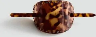 Mango Barrette cheveux effet &eacute;caille de tortue chocolat - Femme - Taille unique - MANGO