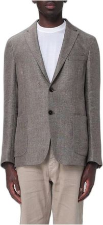Ermenegildo Zegna Blazer en lin et laine &agrave; un bouton - Homme - Vestes - Brun - Taille: 3XL