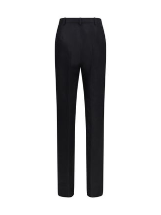 Gucci Womens Silk Faille Pants Black Trousers