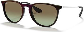 Ray-Ban Erika Classic Sonnenbrillen Schwarz Fassung Gr&uuml;n Glas 54-18