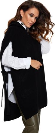 Trendyol Damen Capuchon vlechtpatroon regular trui vest Sweater, Schwarz, 36 EU