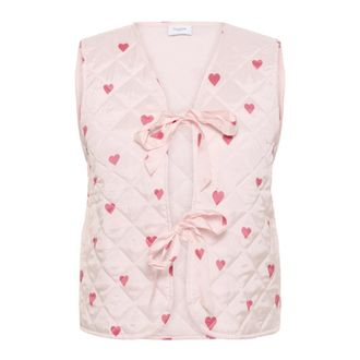 Saint Tropez EvittaSZ Quilt Vest - - Jackets - Damen - Rosa - M