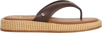 Dune London Lo Laike Sandalen f&uuml;r Damen, Leder, Zehentrenner (Braun)