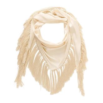 Soaked In Luxury SLVerona Foulard &agrave; Franges - Femme - Accessoires - Beige - Taille: ONE Size