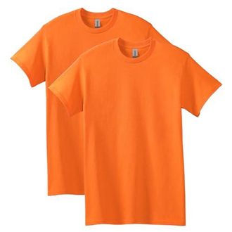 Gildan Heavy Cotton T-Shirt, Style G5000, Multipack Chemise, Orange de sécurité, XL (Lot de 2) Homme