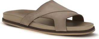 Santoni Mens Beige Calf Leather Bos Taurus Flat Sandals