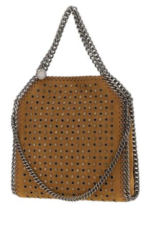 Stella McCartney Womens Falabella Mini Shoulder Bag Brown Fabric