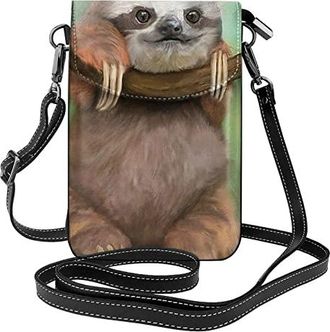 IUBBKI Paresseux Porte-monnaie pour téléphone portable - Petit portefeuille en cuir à bandoulière pour femmes Sac à bandoulière pour carte de transport Cosmé