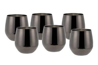 Echtwerk Set de 6 verres à vin et à eau, acier inoxydable, édition noire, 500 ml, 10 x 9,5 cm, 10 x 9,5 cm
