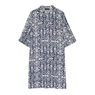 Fiorella Rubino Viskose Hemdbluse mit Print - - Dresses - Damen - Blau - 5XL