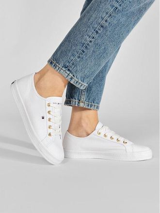 Tommy Hilfiger Sneakers aus Stoff Essential Nautical Sneaker FW0FW06512 Wei&szlig;