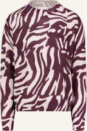 Betty&Co Betty&Co Strickpullover Mit Animalprint rot