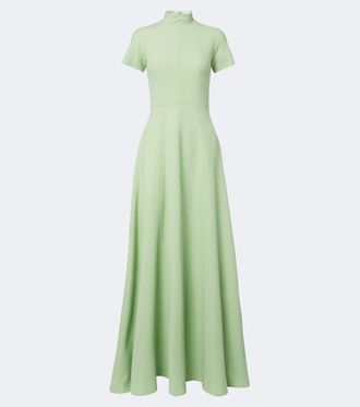 Emilia Wickstead Robe longue Malinda en cr&ecirc;pe de laine