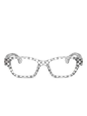 Alain Mikli lunettes de vue géométriques à carreaux - Noir