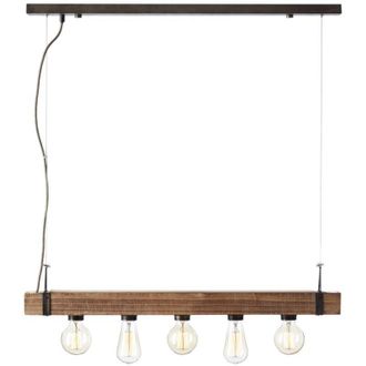 Brilliant Lampe Woodhill suspension 5 lumi&egrave;res antique / noir 5x A60, E27, 30W, lampes normales gf non sp&eacute;cifi&eacute;es R&eacute;glable en hauteur Convient aux lampes led