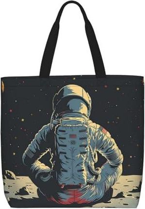 Generic Astronaute De LEspace Sac Fourre-Tout L&eacute;ger Sacs De Courses Grand Sac Courses Pour Voyage Universit&eacute; Quotidienne