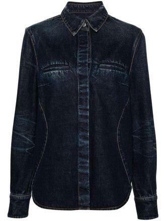 Ferragamo Jeanshemd mit Tragefalten - Blau