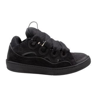 Lanvin Homme, Chaussures, Noir, Taille: 43 EU Leather Curb Baskets