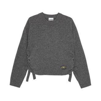 Ganni Femme, Pulls, Gris, Taille: 34/36 FR Future Wool Mix Oversized O-Neck