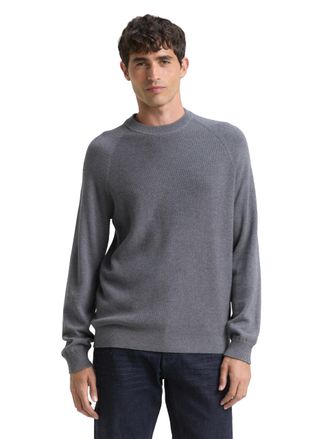 Tom Tailor Herren 1048779 Strickpullover mit Wollanteil, 38679-Classic Dark Grey Melange, L