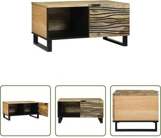 vidaXL Table basse bois acacia - Table basse Marron et Noir 80 x 50 x 40 cm Bois dacacia massif